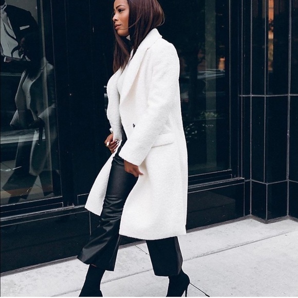 Express | Jackets & Coats | Express Sherpa Peacoat Off White | Poshmark